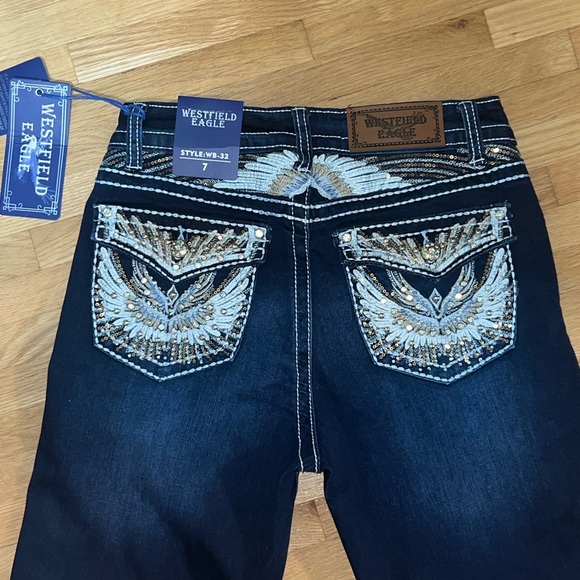 Jeans | Vintage Embroidered Bedazzled Wing Jeans | Poshmark